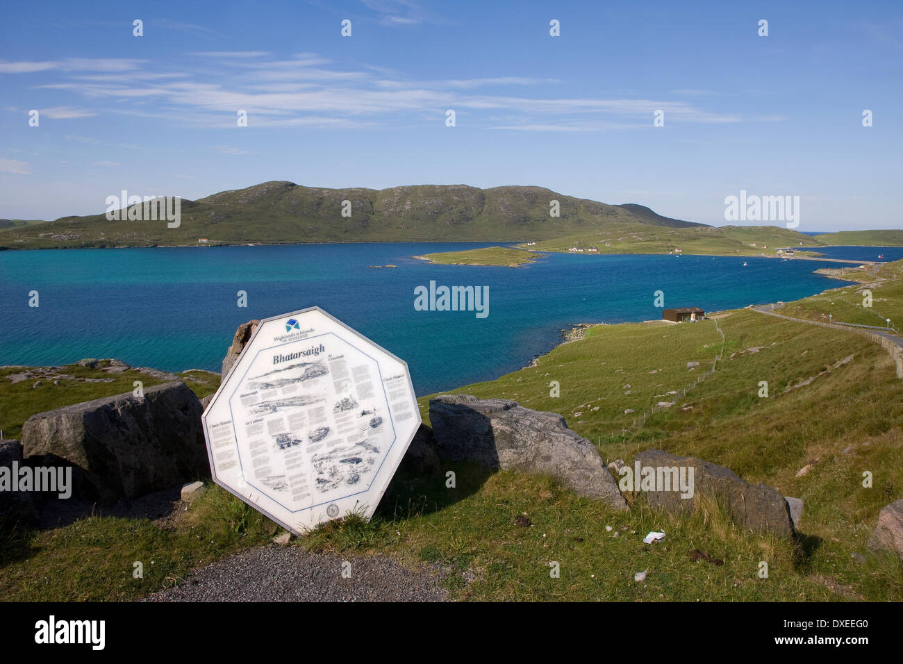 View of Vatersay and Causeway from Barra, Outer Hebrides Stock Photo ...