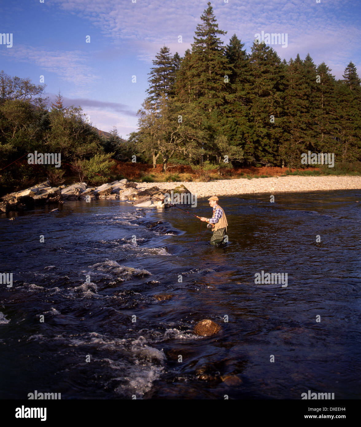 Fishing on the River Orchy, Argyll Stock Photo - Alamy
