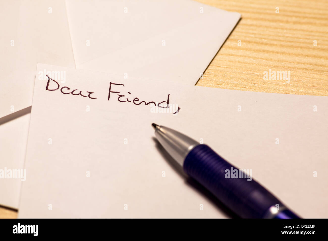 the beginnin of a letter to a very far friend Stock Photo - Alamy