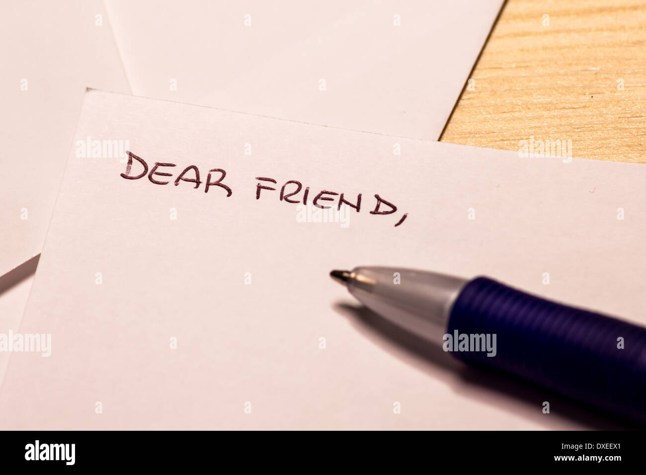 the beginnin of a letter to a very far friend Stock Photo - Alamy