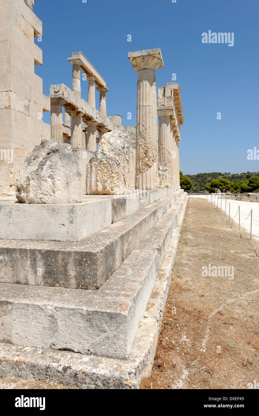 West South corner Temple Aphaia or Afea Aegina Greece Temple set atop ...