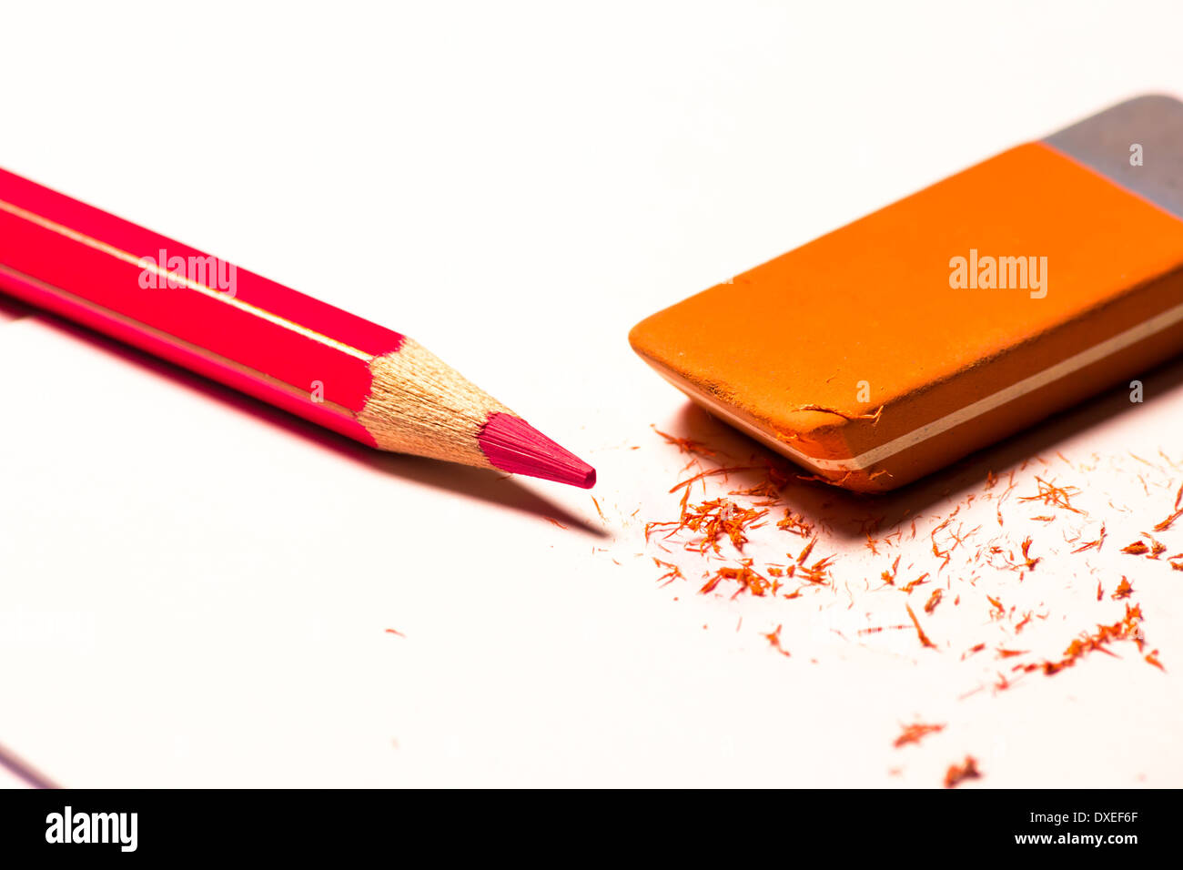red shade on a white sheet with rubber Stock Photo - Alamy