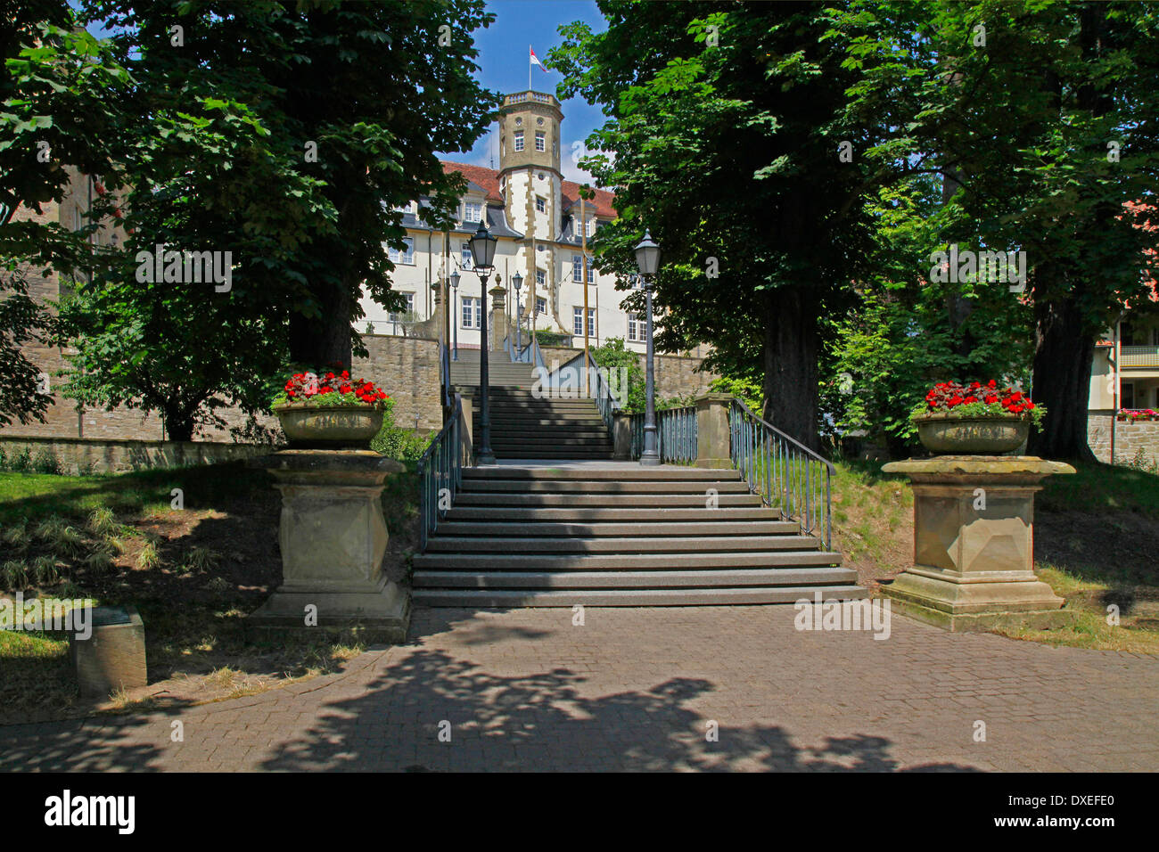 Staircase from castle grounds to former Hohenlohe castle, Ohringen ...