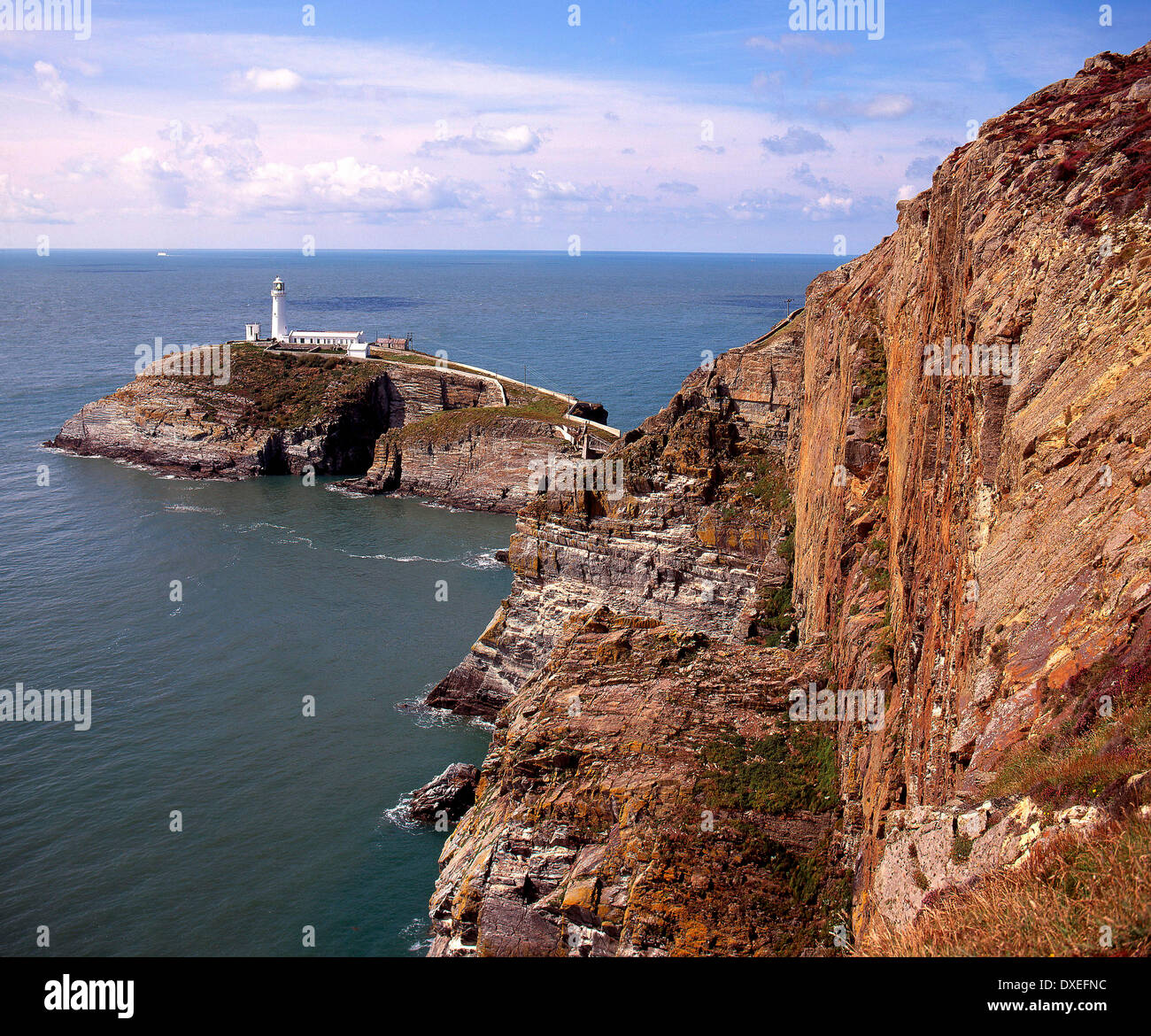 Holy head lighthouse, North Wales Stock Photo - Alamy