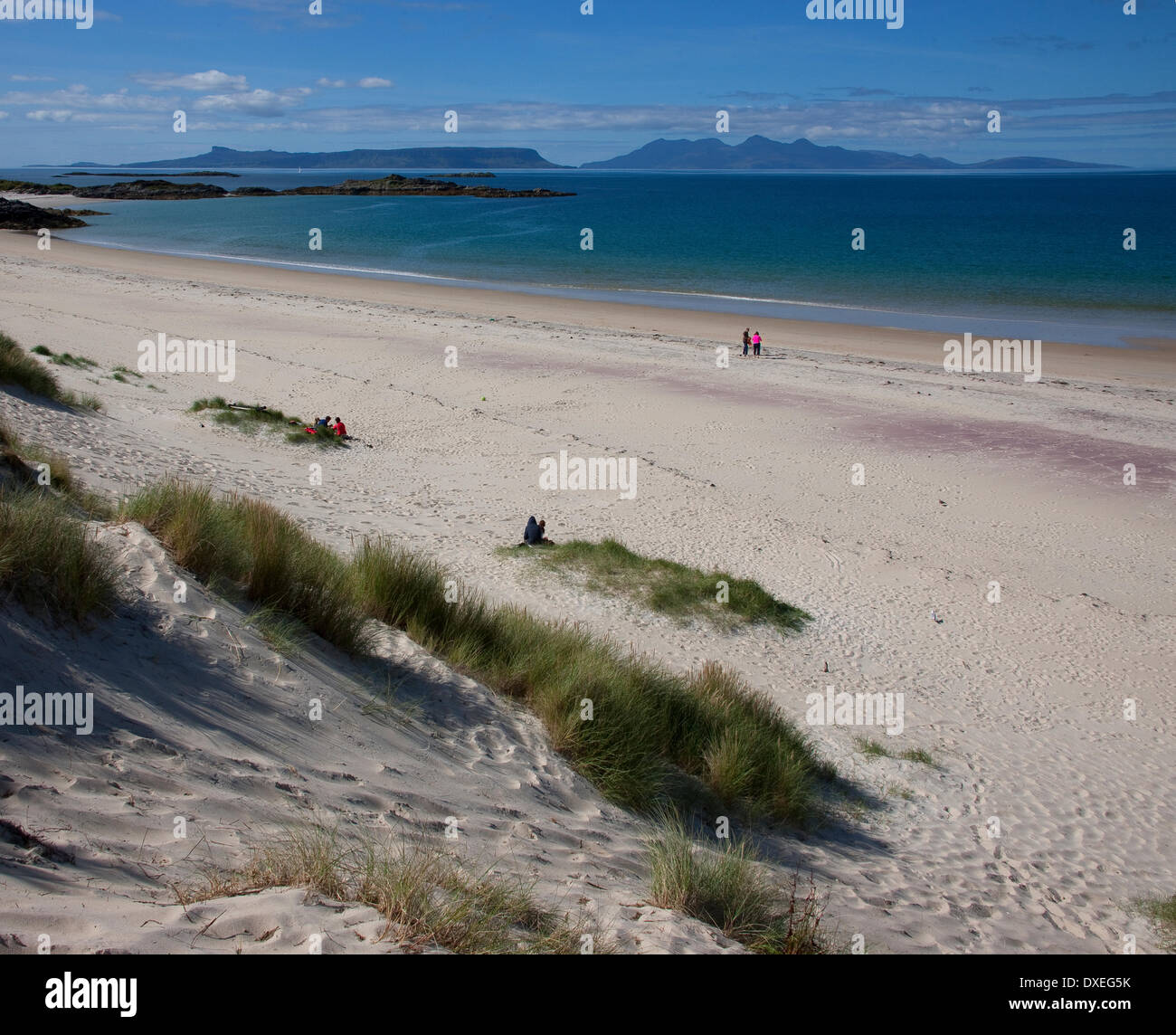 Islands of Eigg and Rhum from Camus Darach beach near Arisaig,Morar ...