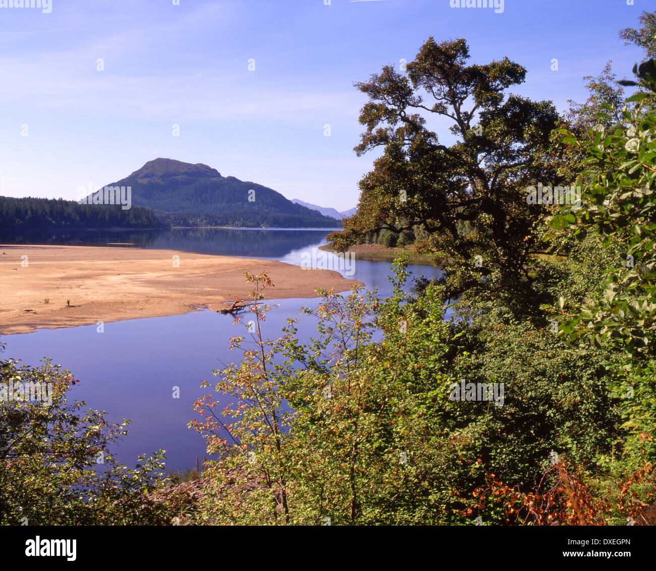 Unusual view across the north east end of Loch Laggan towards Binnien ...
