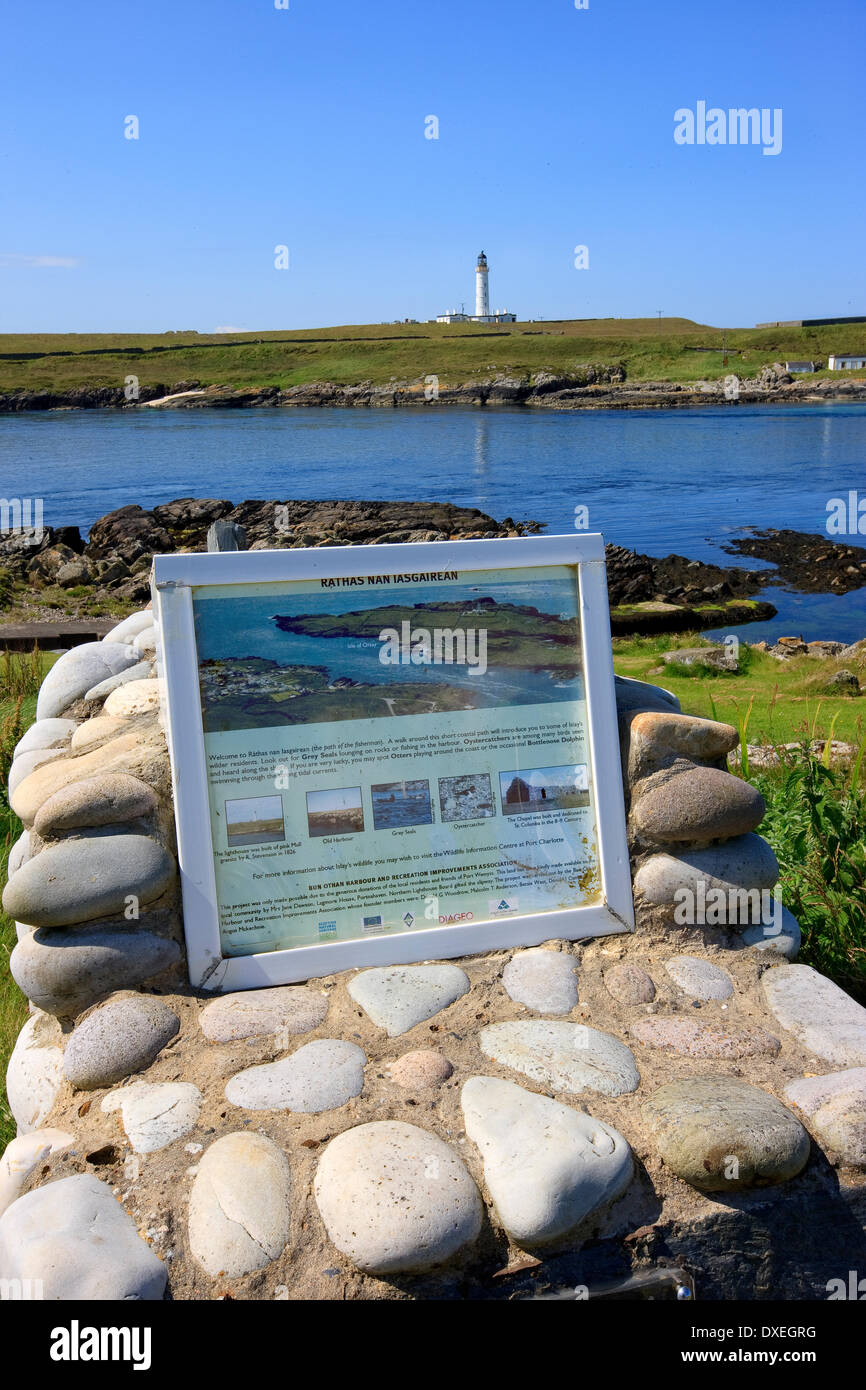 The rinns of Islay lighthouse on the island of Orsay as seen from ...