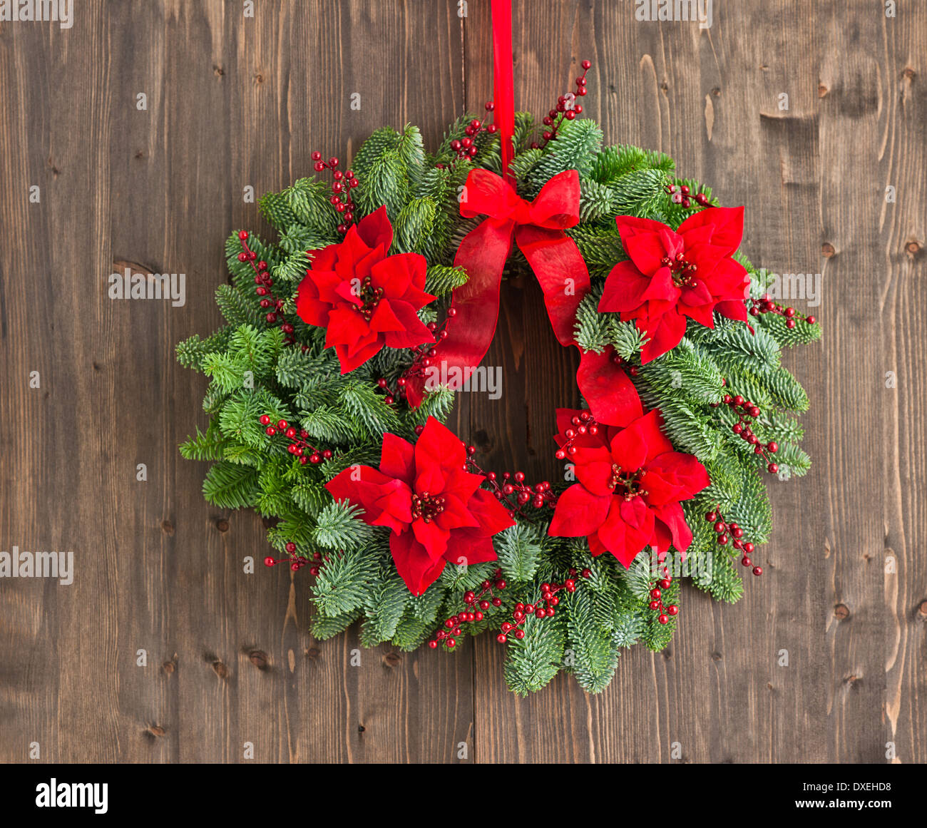 Advent wreath with winter rose as decoration Stock Photo - Alamy