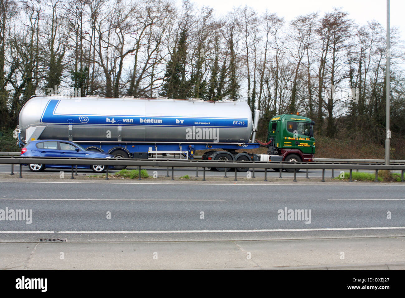A tanker traveling along the A12 road in Essex, England Stock Photo - Alamy
