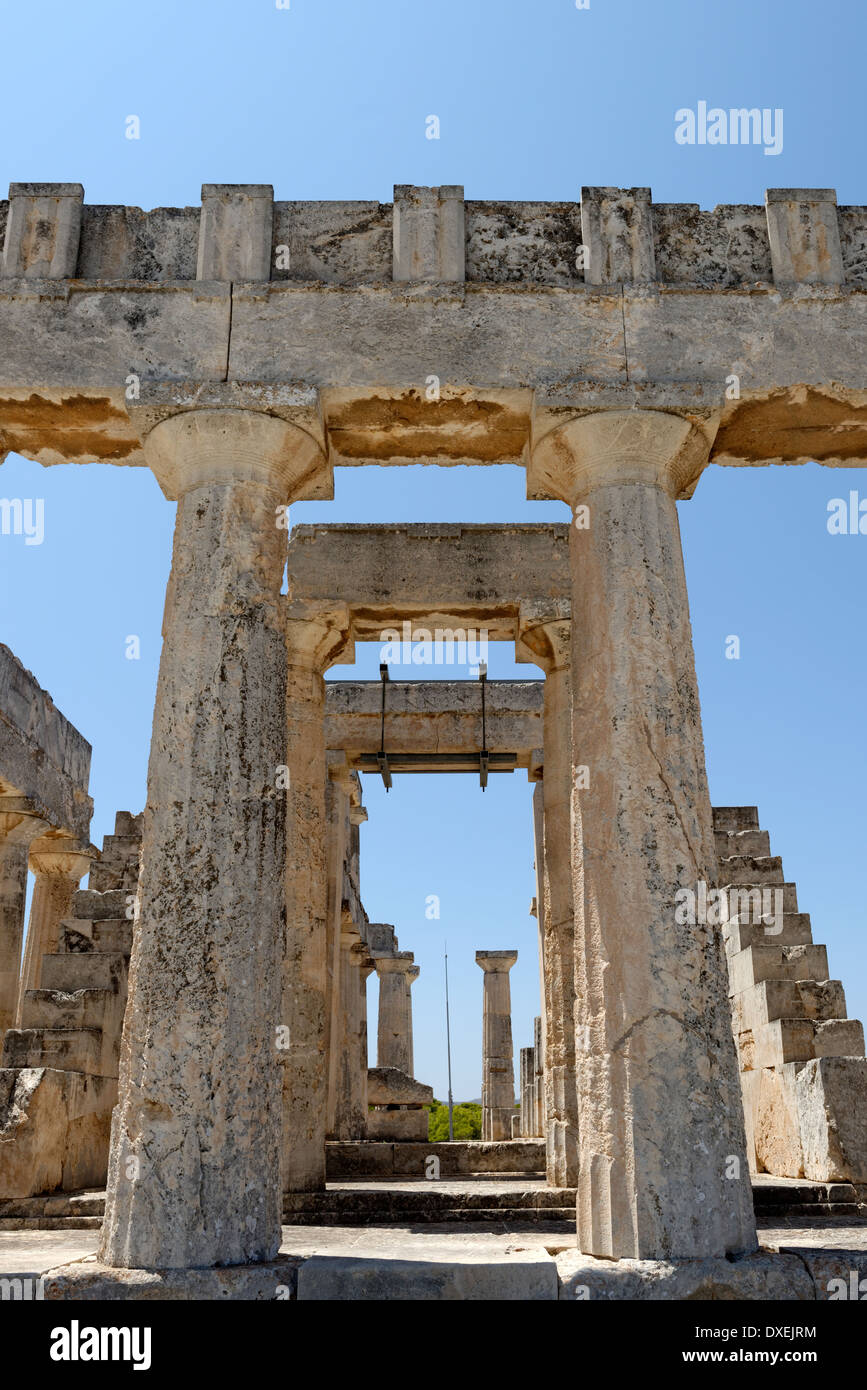 East side (front) Temple Aphaia or Afea Aegina Greece Dating from 490 ...