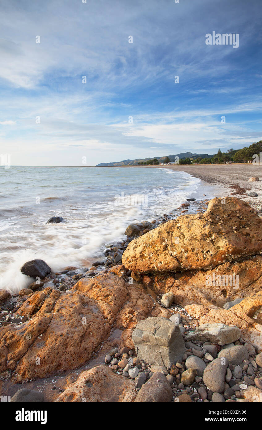 Tapu beach, Coromandel Peninsula, North Island, New Zealand Stock Photo ...