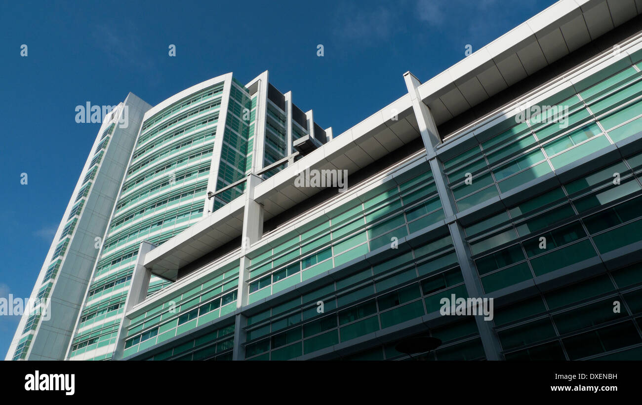 Low angle view of University College Hospital London NHS building UCLH ...