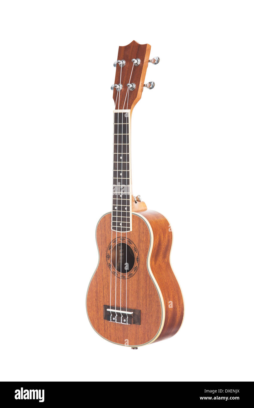 Classic ukulele Hawaiian guitar, isolated on white background Stock ...