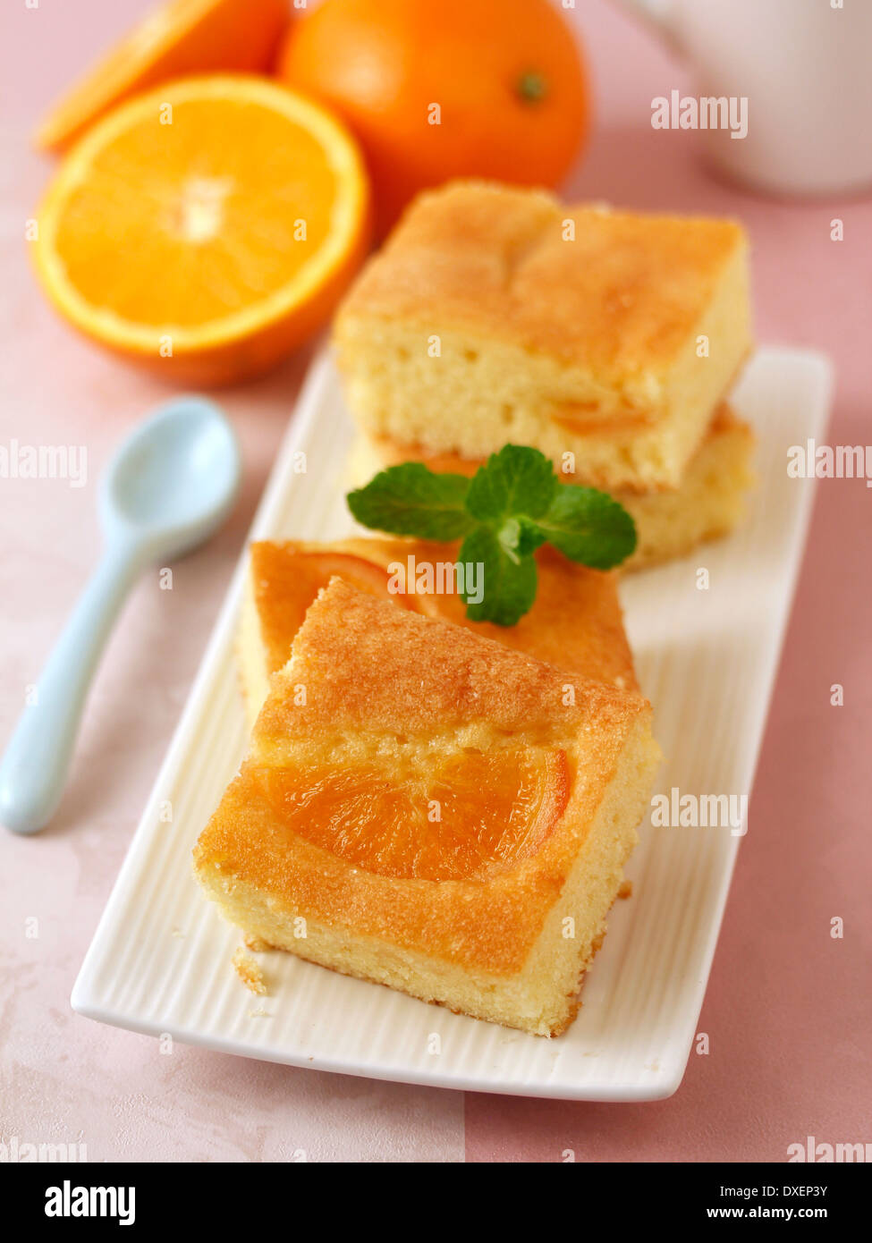 Orange sponge cake. Recipe available Stock Photo - Alamy