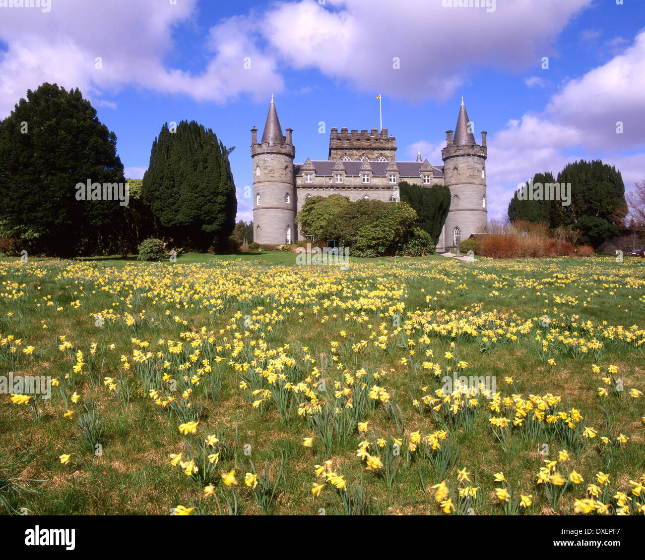 Springtime view of Inveraray Castle home of the Duke & Duchess of ...