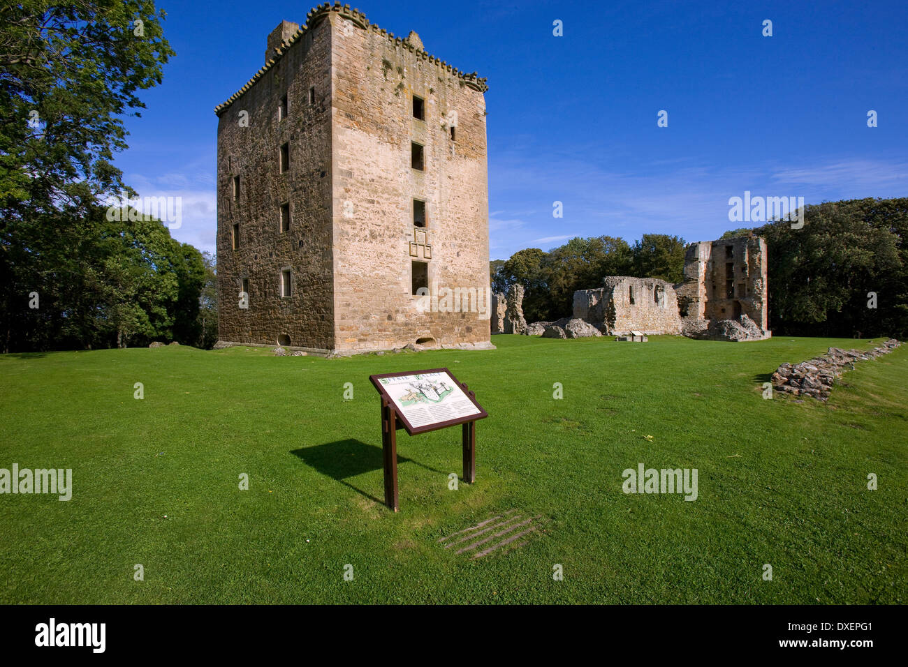 Spynie palace and davids tower,Spynie,Moray Stock Photo - Alamy