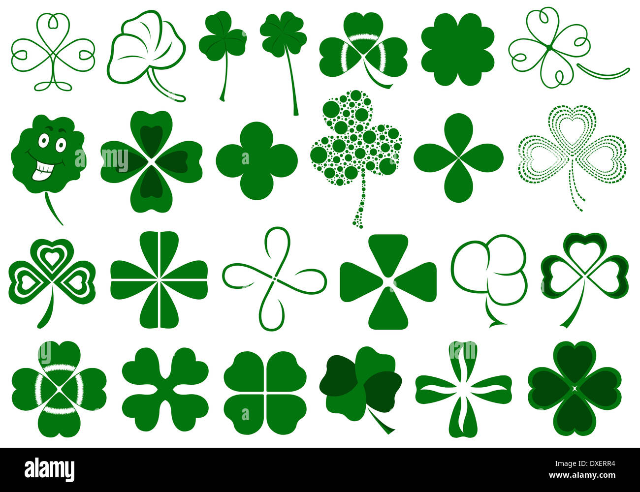 Set of different clovers set Stock Photo - Alamy