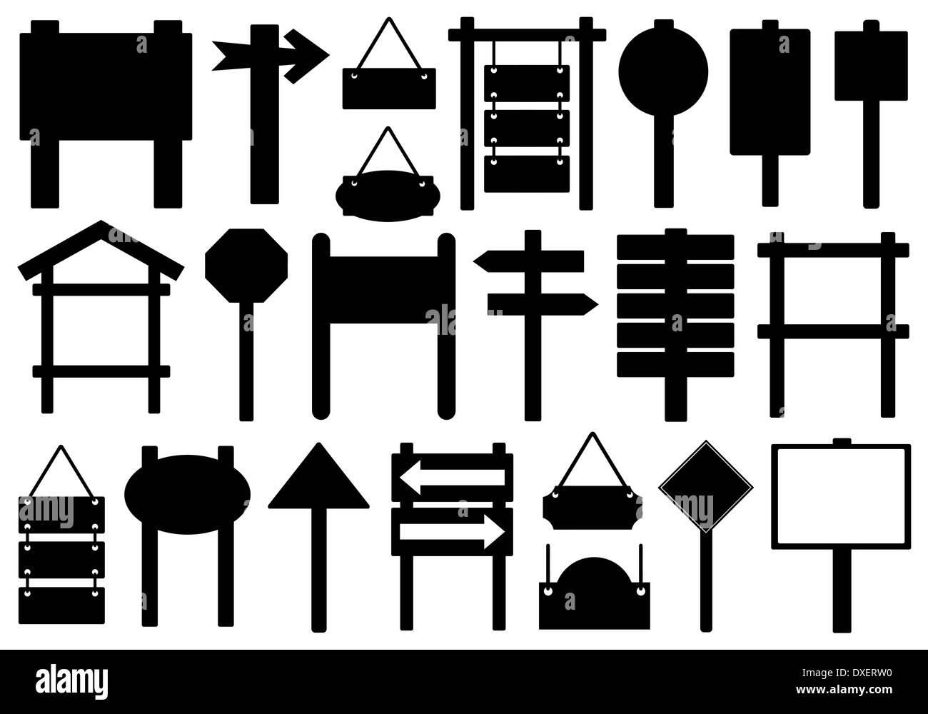 Set of different directional signs Stock Photo - Alamy