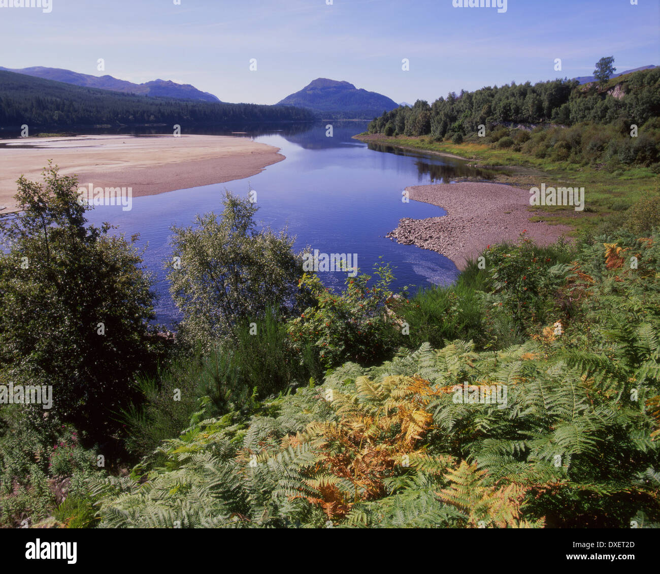 Early autumn scene from the north east corner of Loch laggan.Inverness ...