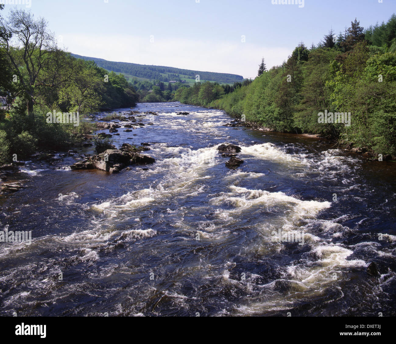river tay in full flood seen from near grantully,perthshire scotland ...