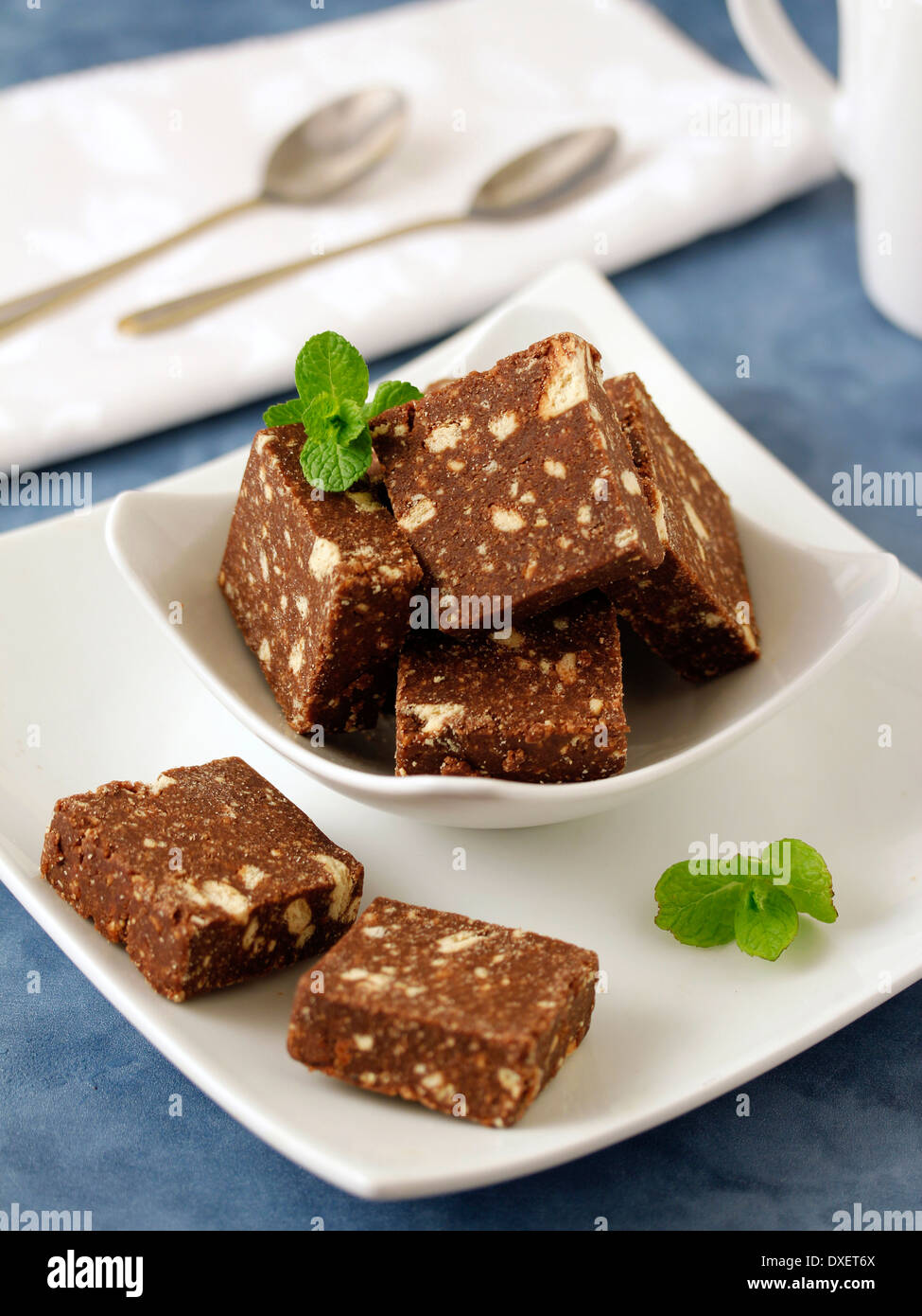 Nougat chocolate cookies. Recipe available Stock Photo - Alamy