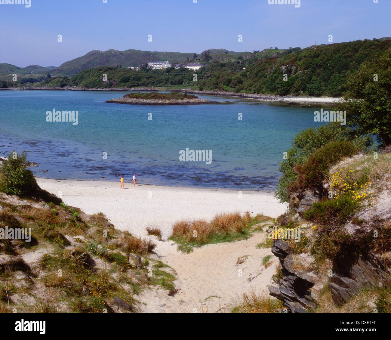 Towards Morar Village from sands of Morar, West Highlands Stock Photo ...