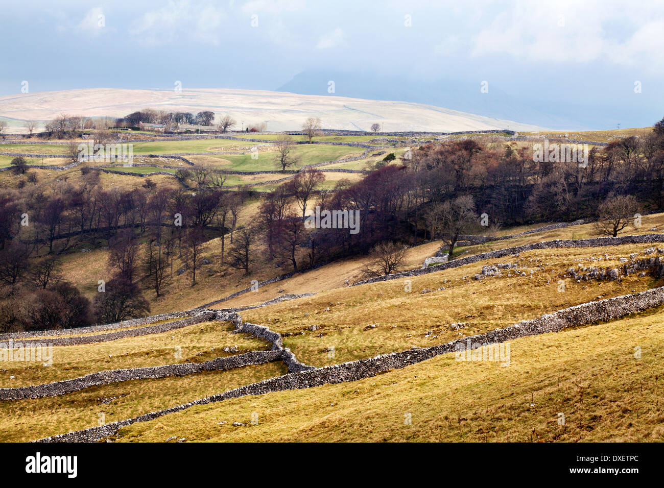 Ribblesdale in Winter near Settle Yorkshire Dales England Stock Photo ...