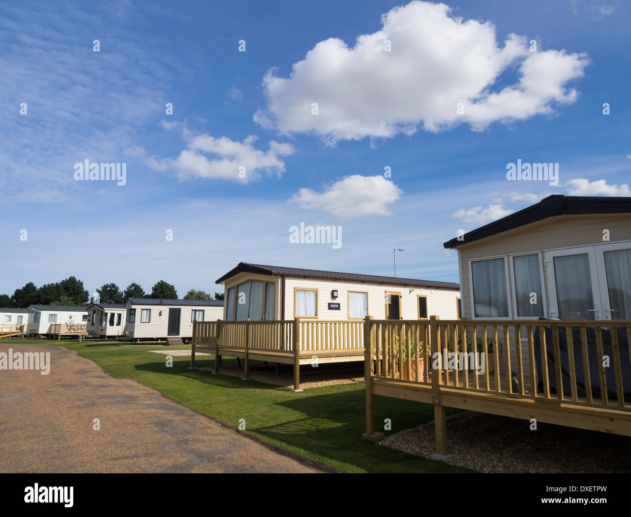 Static caravans with wooden veranda's Wells next the Sea Norfolk ...