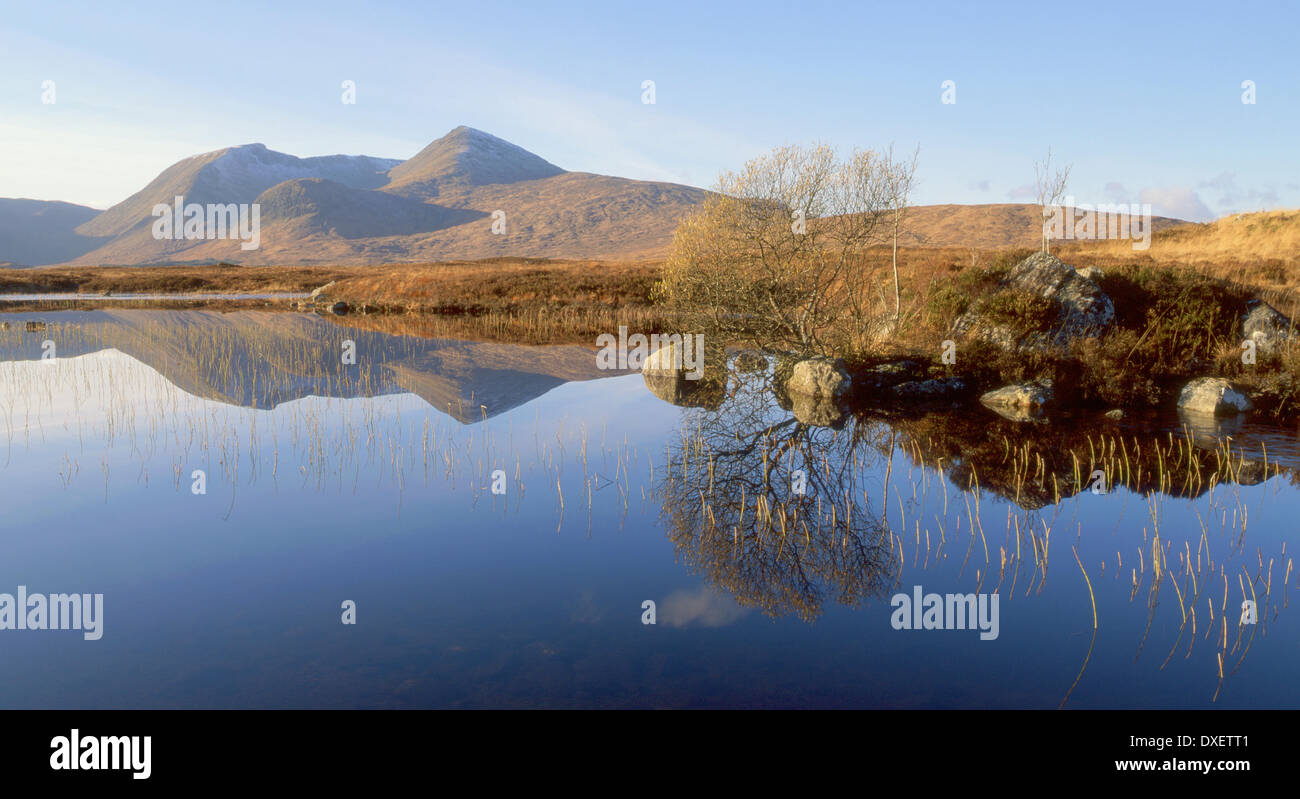 Tranquillity on Rannoch Moor from Loch Ba, West Highlands Stock Photo ...