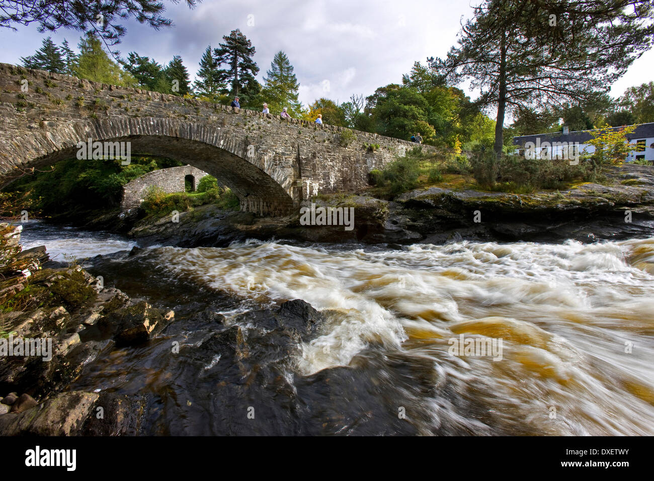 The falls of Dochart in Killin village,Perthshire scotland Stock Photo ...