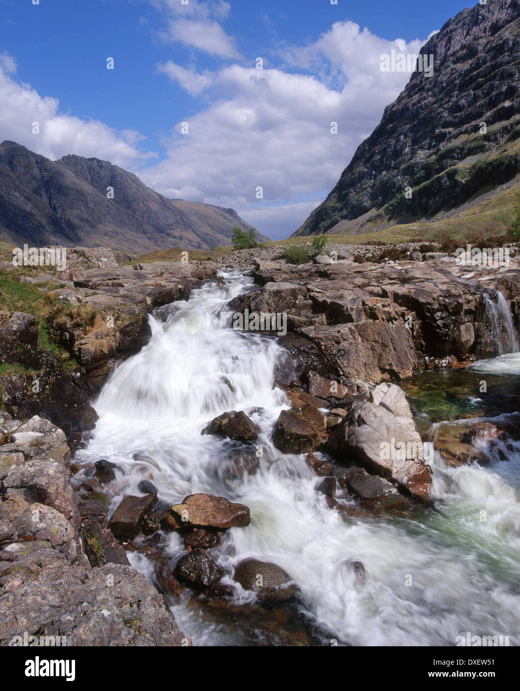 Waterfalls on the river Coe, Pass of Glencoe, West Highlands Stock ...