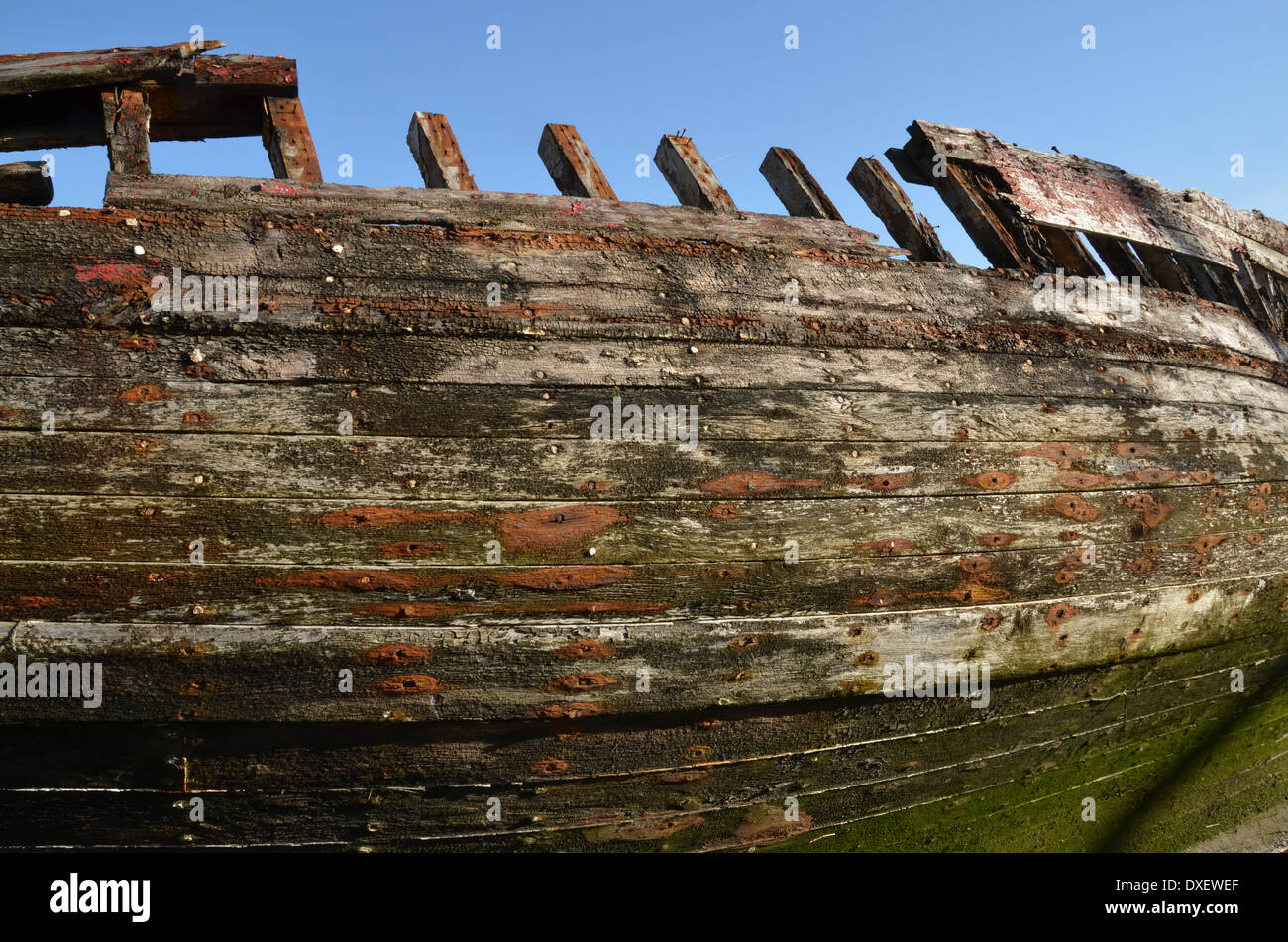 Fishing boat wreck in Brittany, France Stock Photo - Alamy