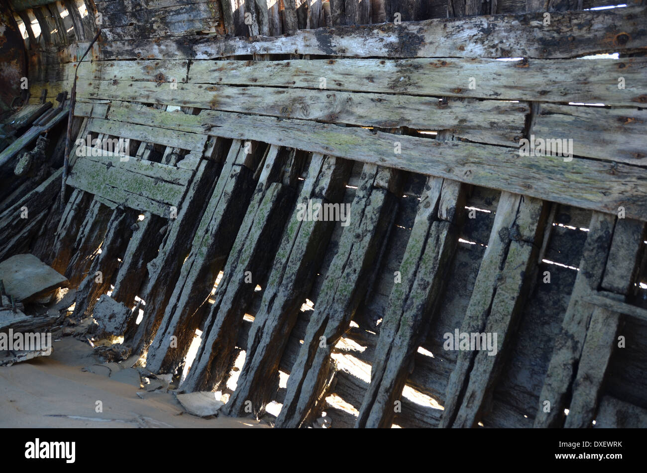Fishing boat wreck in Brittany, France Stock Photo - Alamy