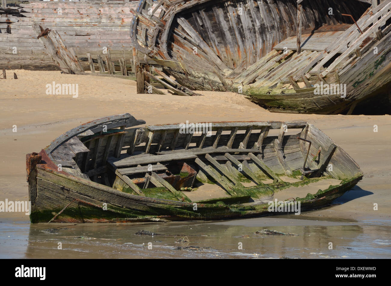Fishing boat wreck in Brittany, France Stock Photo - Alamy