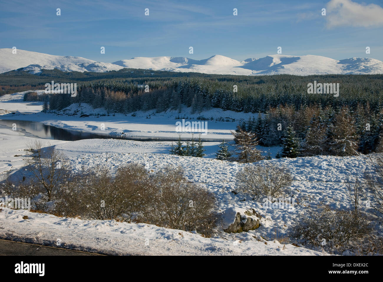 Winter wonderland Loch Moy, Glen Spean, West Highlands Stock Photo - Alamy
