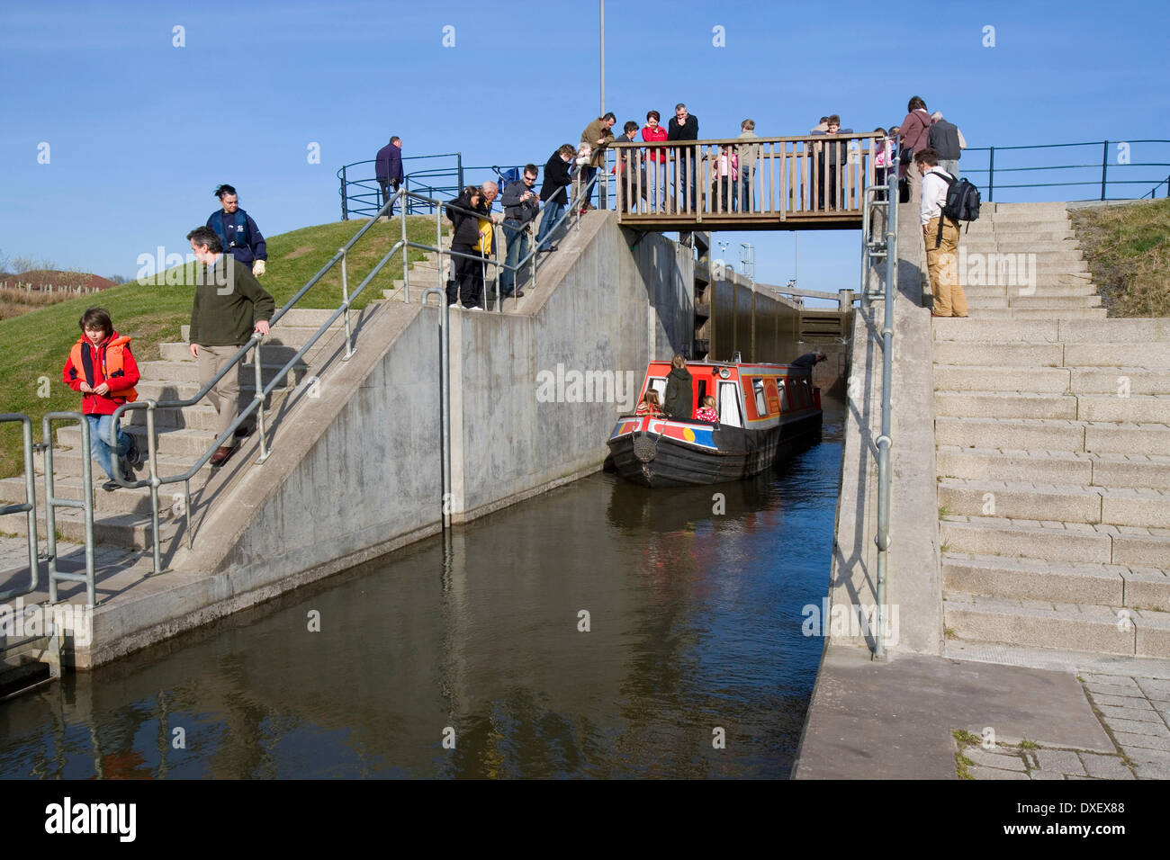 Top Locks on the Union Canal near the Falkirk Wheel, Midlothian Stock ...