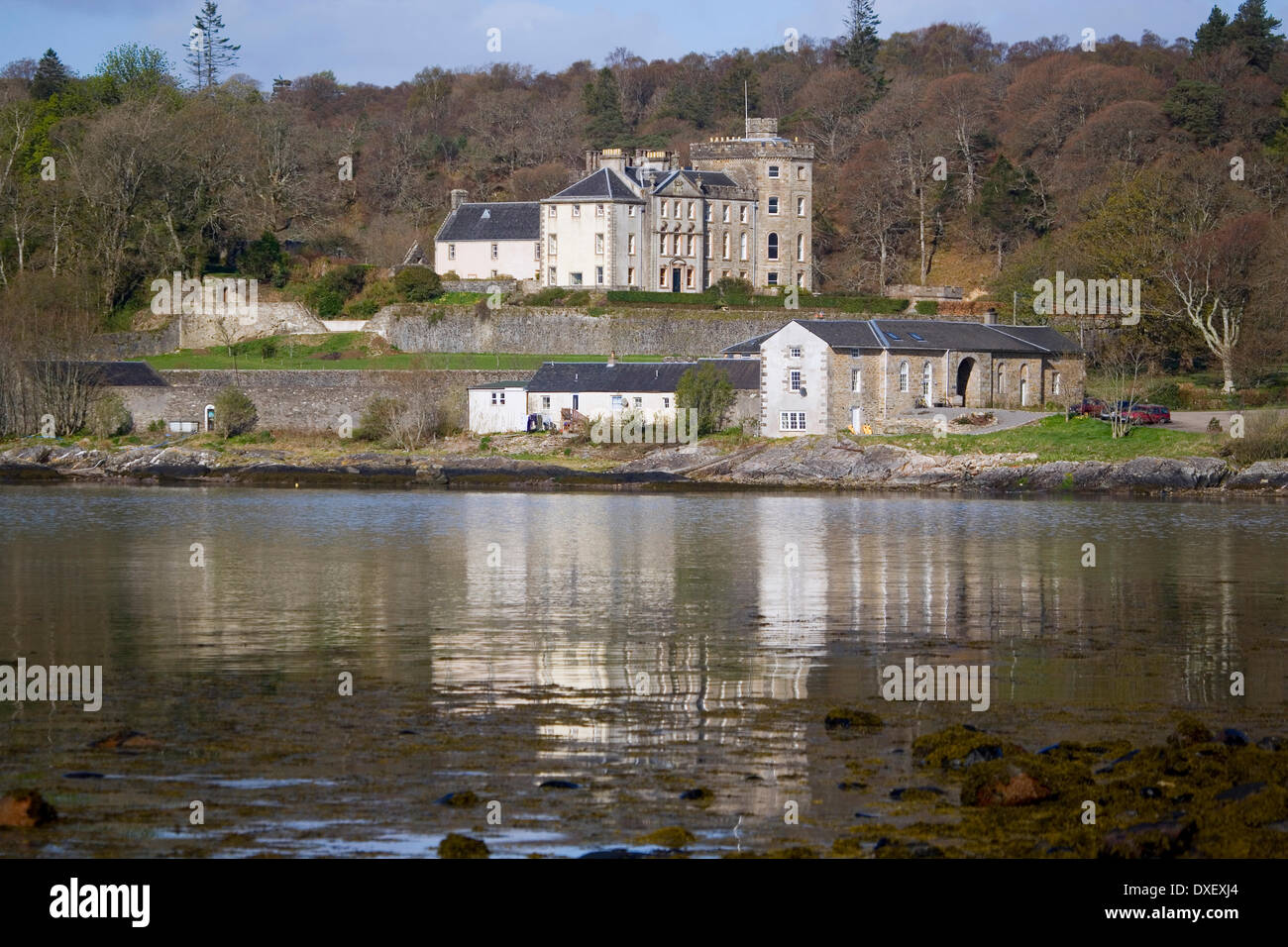 Lochnell castle, Ardmucknish bay Stock Photo - Alamy