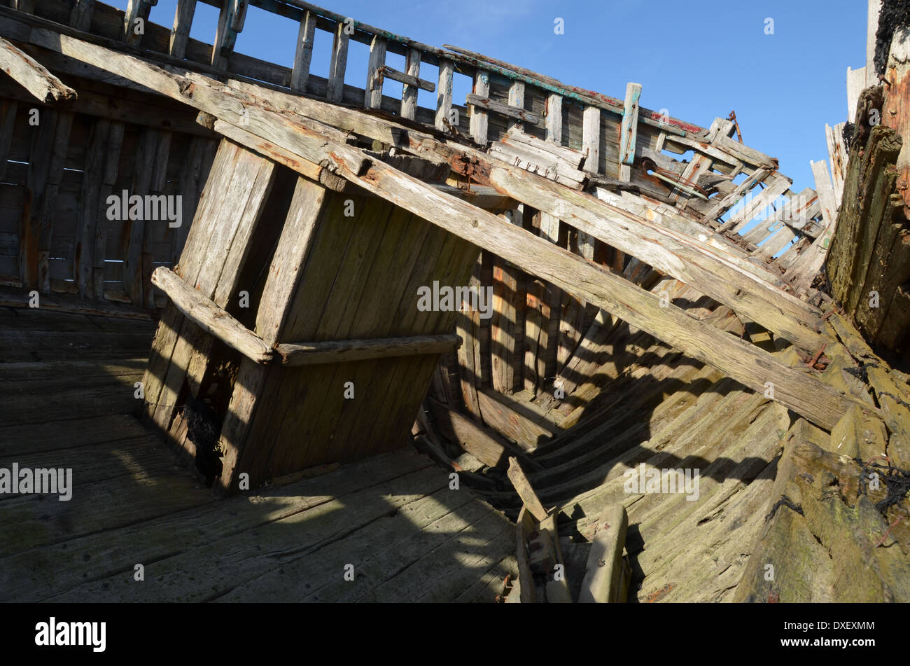 Fishing boat wreck in Brittany, France Stock Photo - Alamy