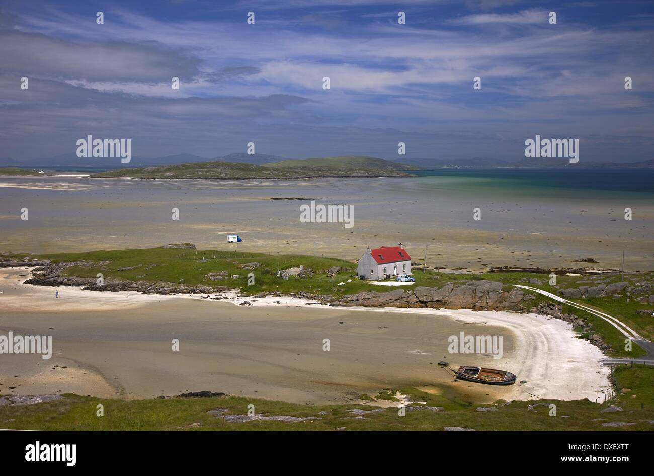 Crannog Traigh Mhor, Isle of Barra, Outer Hebrides Stock Photo - Alamy