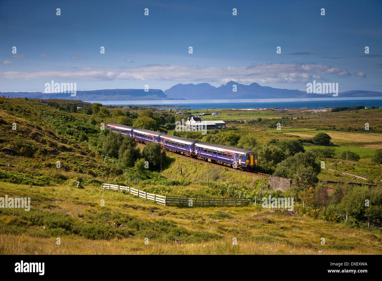 First Scotrail 156 Sprinter on the mallaig line with the distant ...