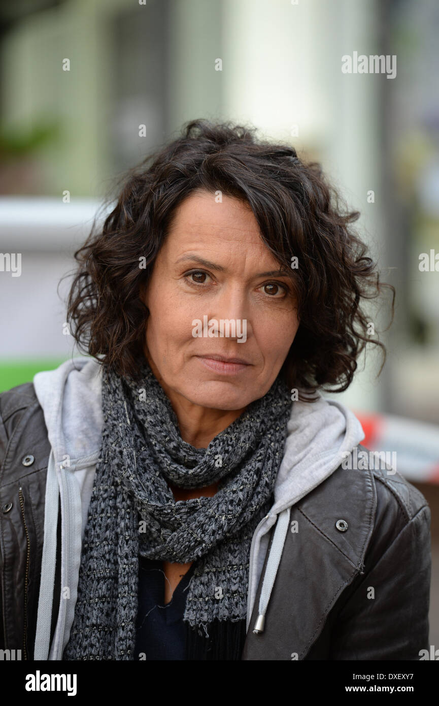 Baden-Baden, Germany. 25th Mar, 2014. Actress Ulrike Folkerts poses as ...