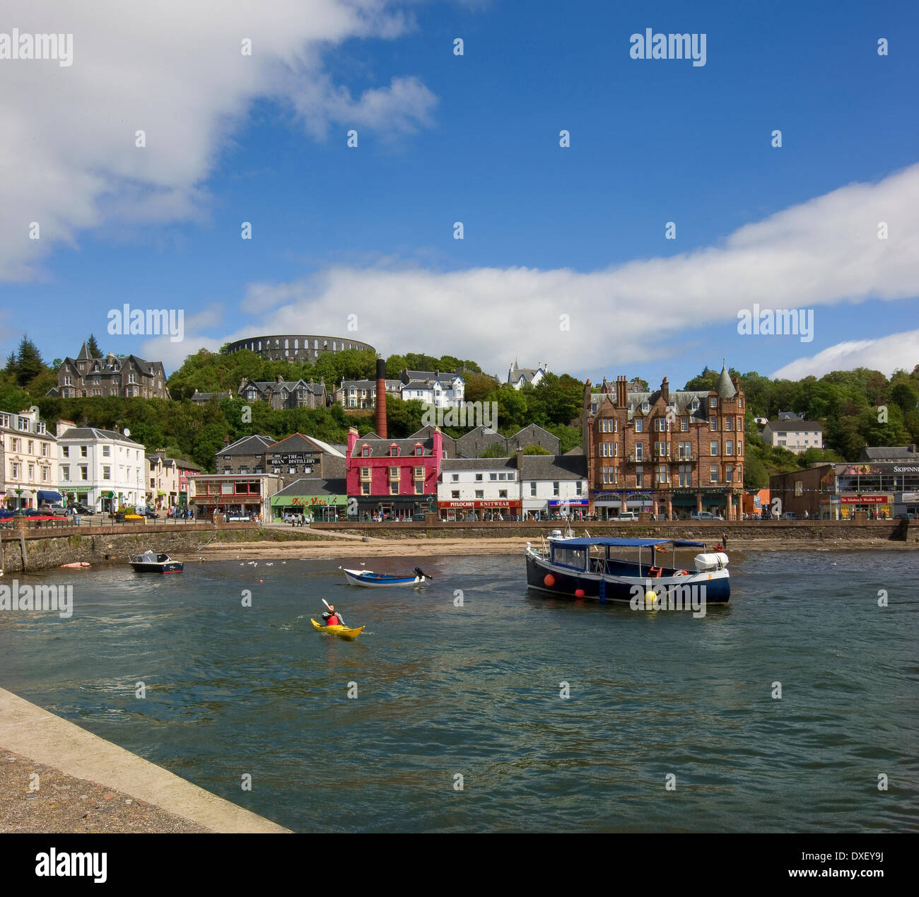 Oban town centre as seen from McCaigs Tower, Argyll Stock Photo - Alamy