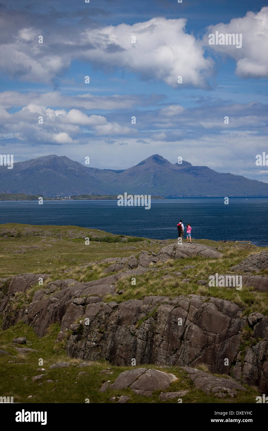 View towards the inner isles of Muck & Rum from Sanna, Ardnamurchan ...