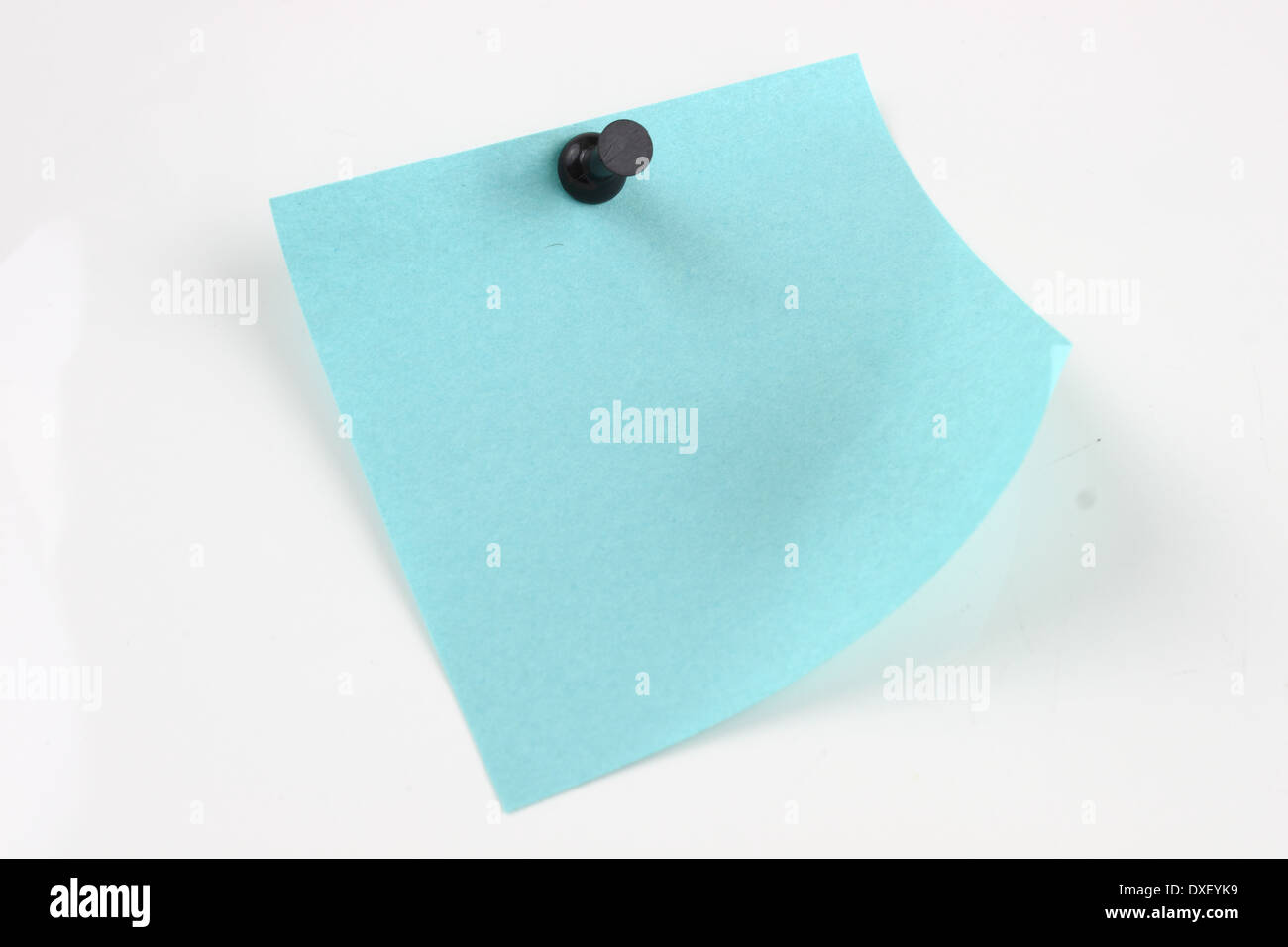 Blue Sticky Note With Blue Push Pin Stock Photo - Alamy