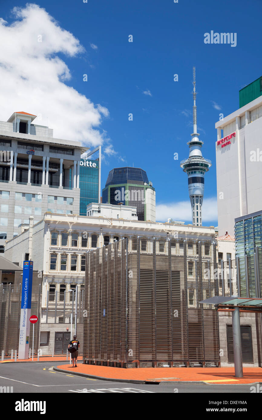 Renovated area of Britomart with Sky Tower in background, Auckland ...