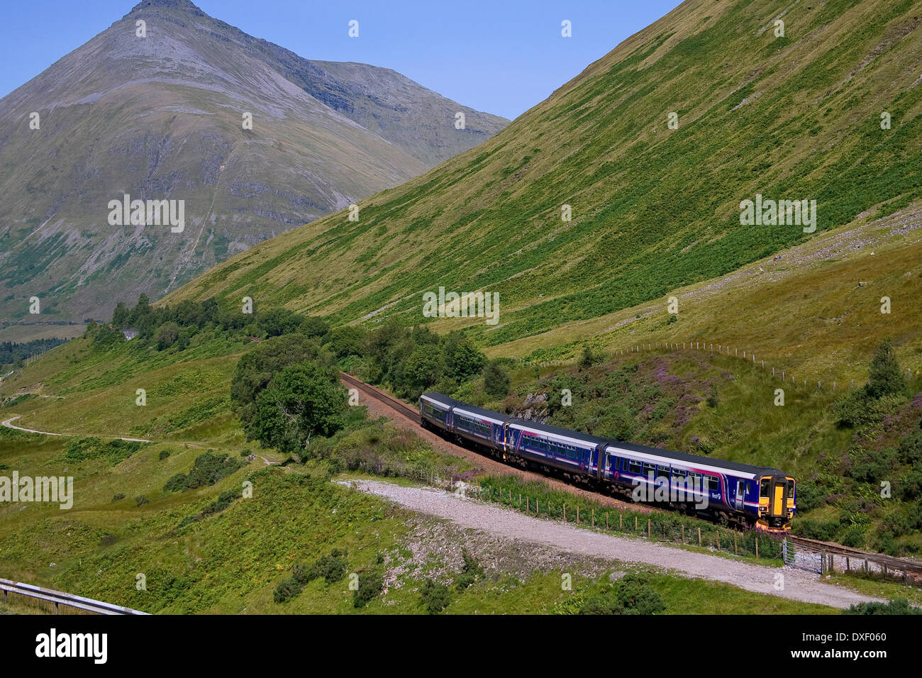 156 First Scotrail Sprinter with Ben Dorain in view, Tyndrum Stock ...