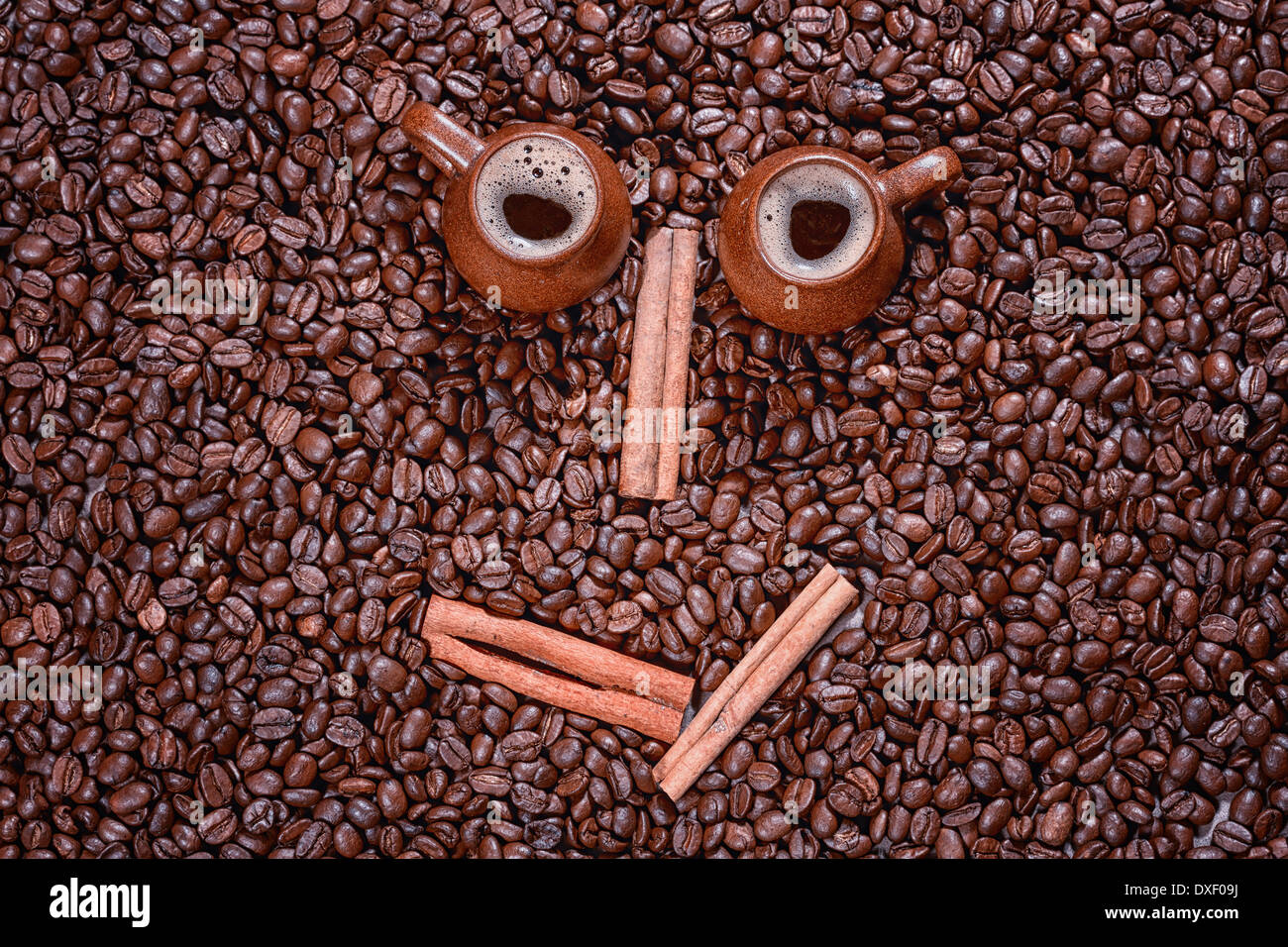coffee beans in the form of a smiling face Stock Photo - Alamy