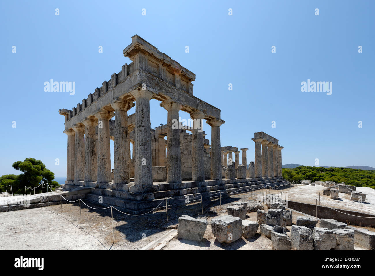 View East North sides Temple Aphaia or Afea Aegina Greece Dating from ...