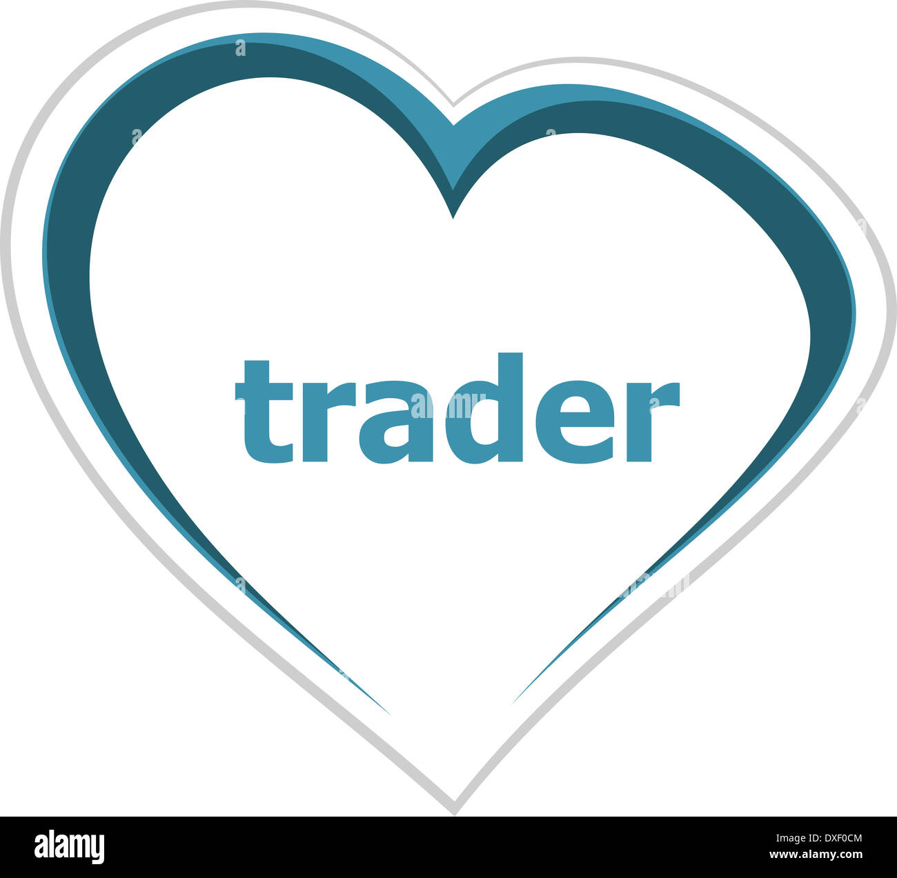 business concept, trader word on love heart Stock Photo - Alamy