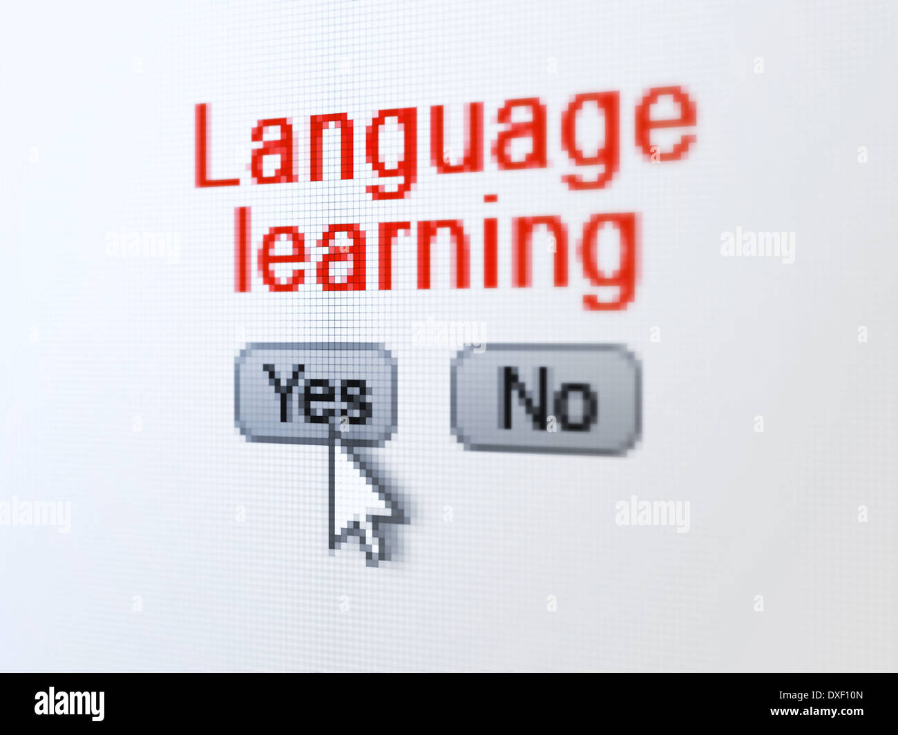 Education concept: Language Learning on digital computer screen Stock ...